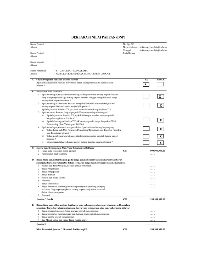 Deklarasi Nilai Pabean 2014 | PDF | Bisnis