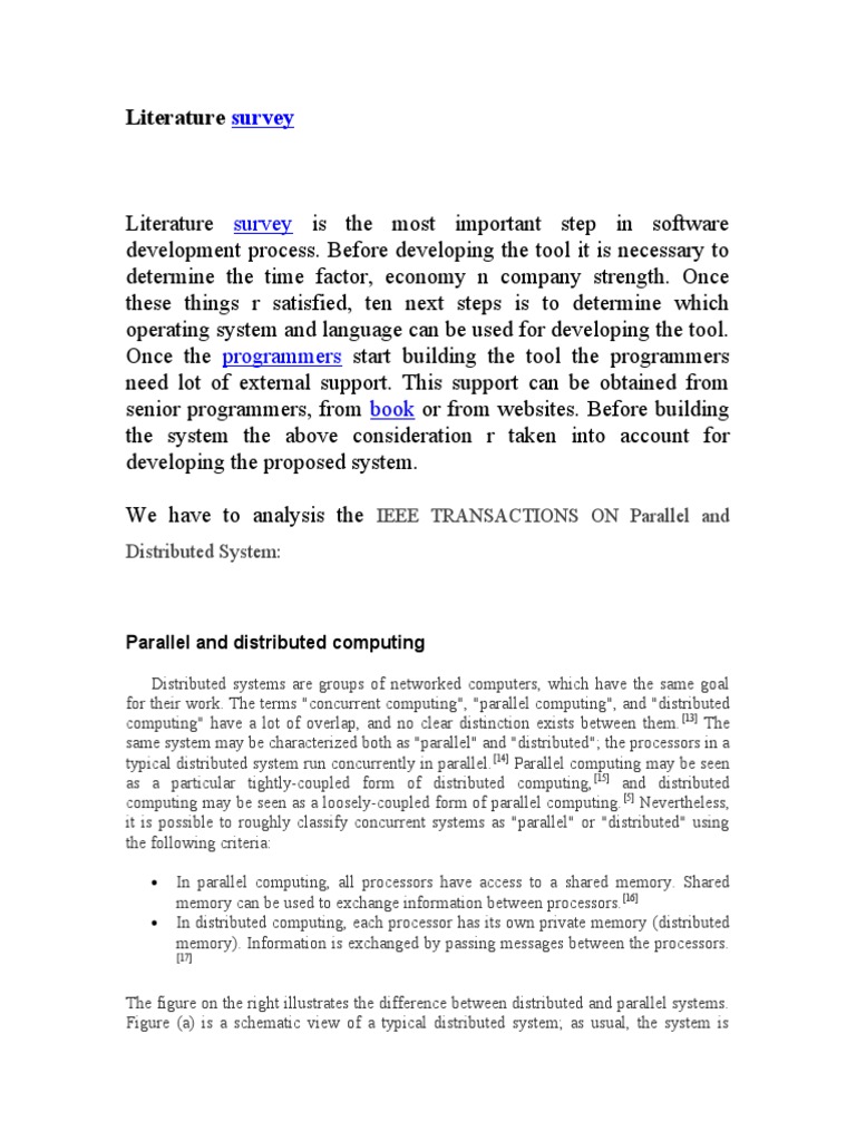 Literature Survey | PDF | Distributed Computing | Parallel Computing
