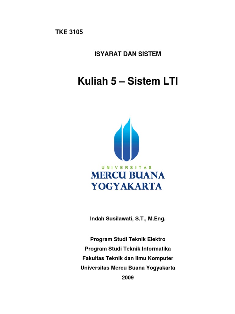 Kuliah 5 Bab 3 Sistem Lti | PDF