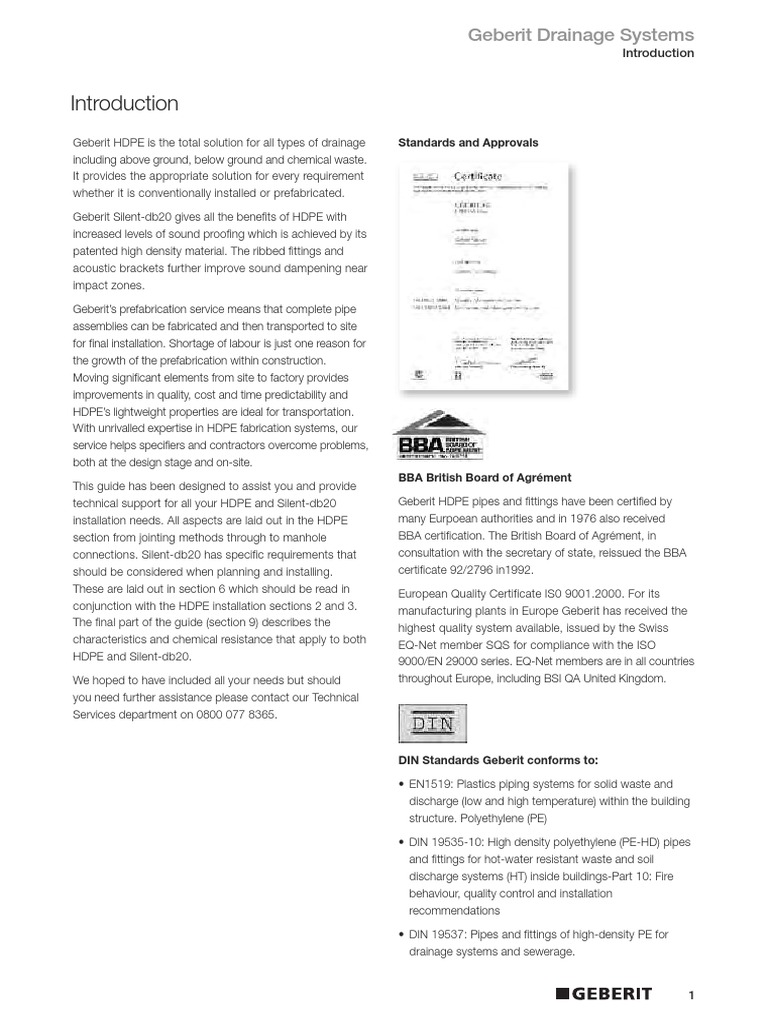 Geberit HDPE Installation Guide (1) | Pipe (Fluid Conveyance ...