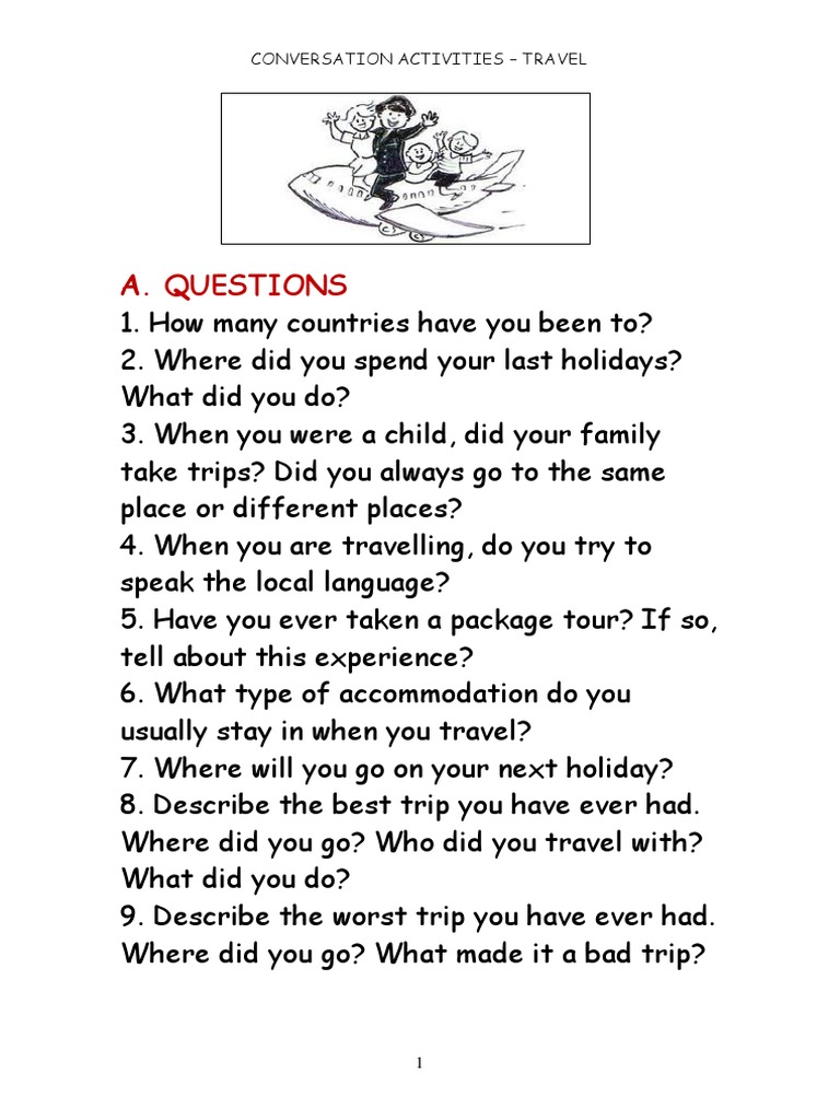 Exploring Travel Conversations: Questions, Vocabulary, and Role Play ...