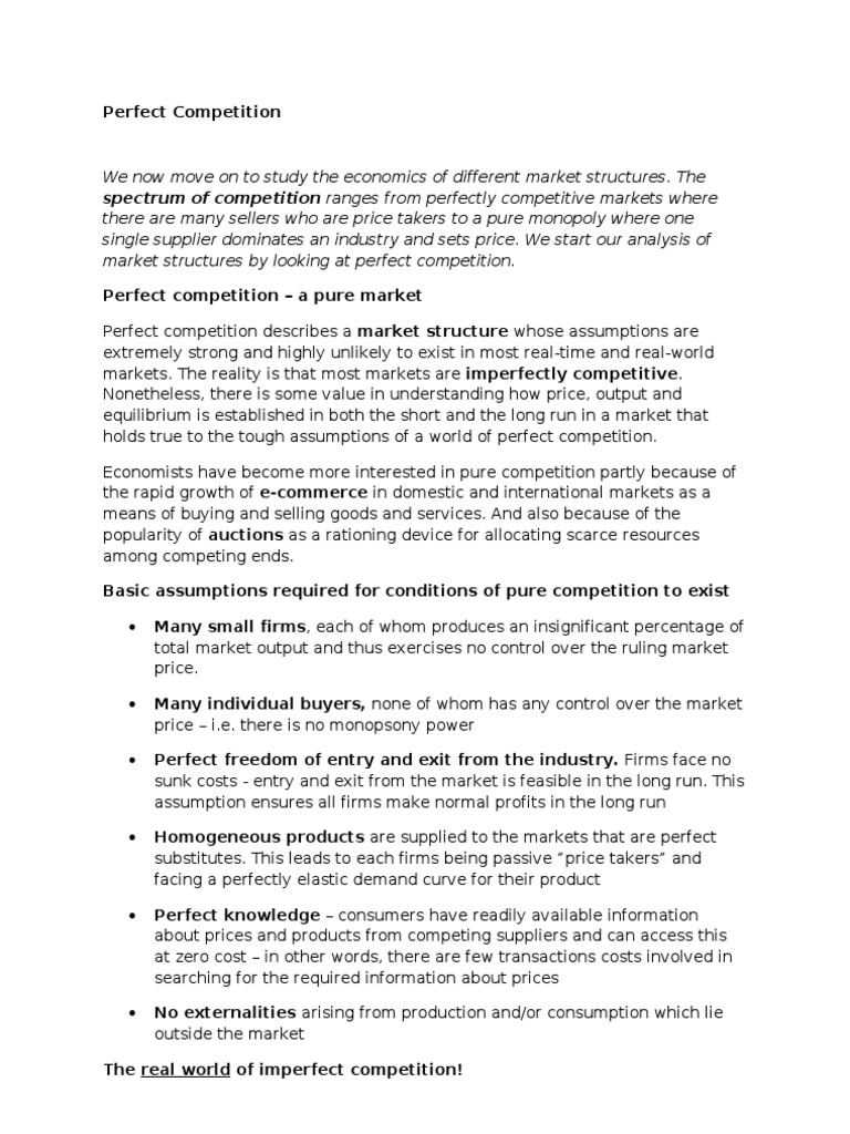 Perfect Competition | PDF | Perfect Competition | Pareto Efficiency