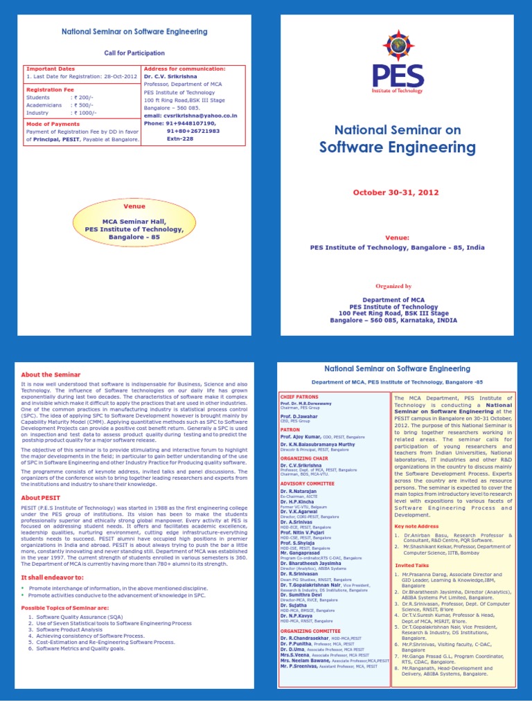 Software Engineering: National Seminar On | PDF | Software Development ...