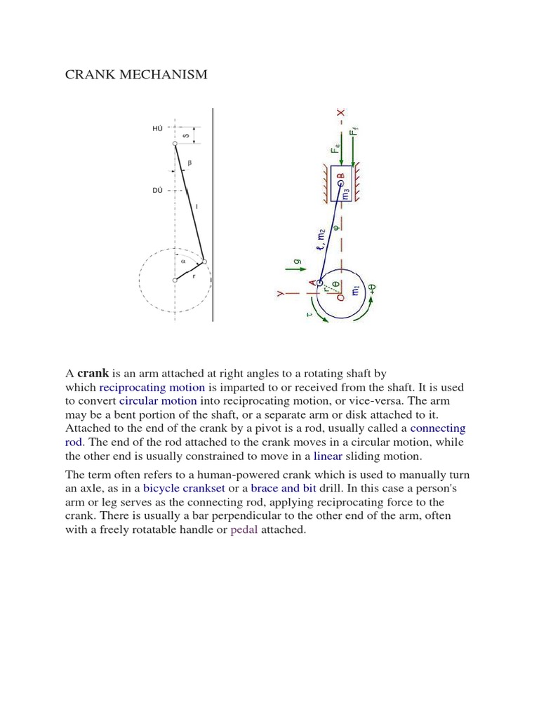 Crank Mechanism Overview | PDF