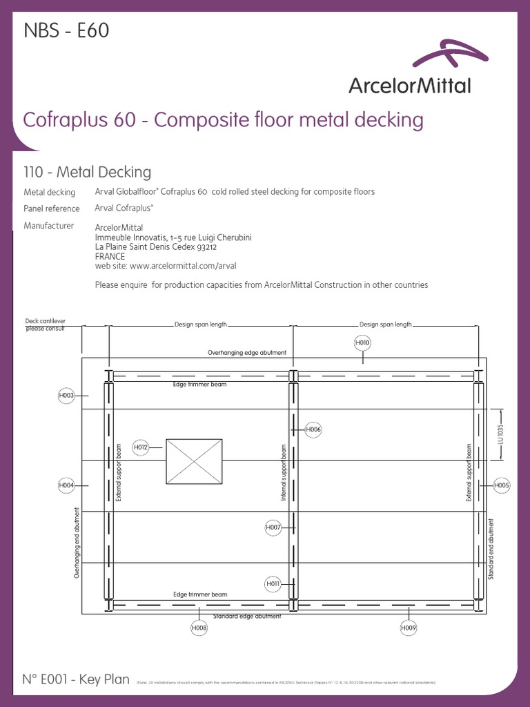 Cofraplus 60 Installation Guidelines | PDF | Sheet Metal | Screw