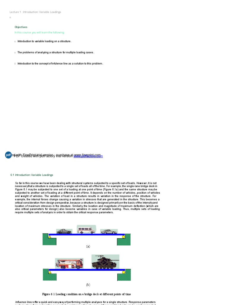Influence Line Diagram | PDF | Bending | Beam (Structure)