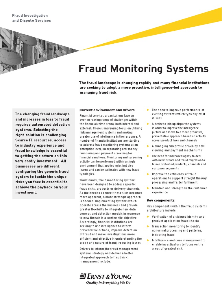EY Fraud Monitoring Systems | PDF | Strategic Management | Fraud
