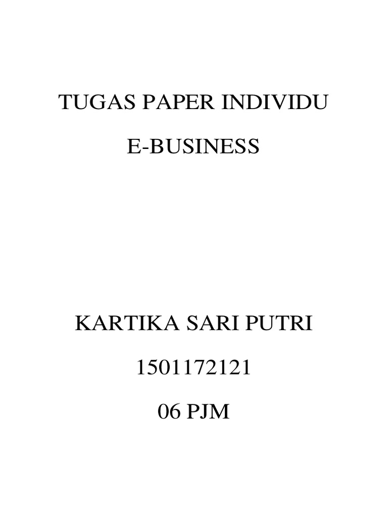 Tugas Paper Totolan Individu (E-Business) | PDF | Komputer