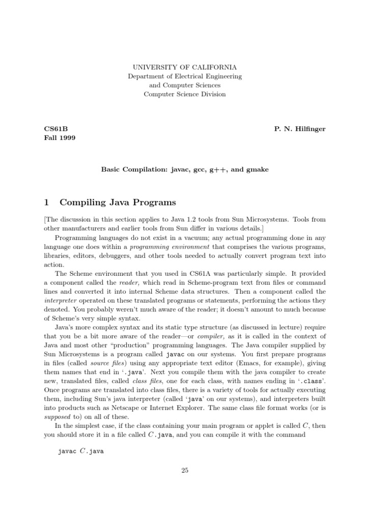 1 Compiling Java Programs: Interpreter | PDF | Java (Programming ...