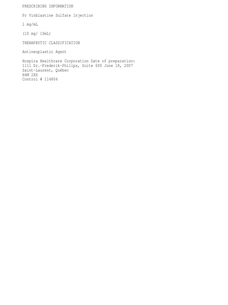 Vinblastin Kel 1 | PDF | Chemotherapy | Intravenous Therapy