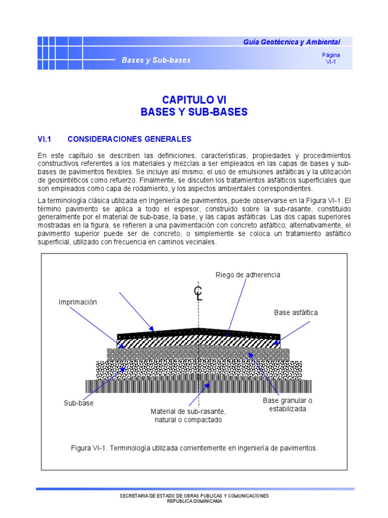 Capítulo 6 Bases y Sub Bases | PDF | Cemento | Suelo