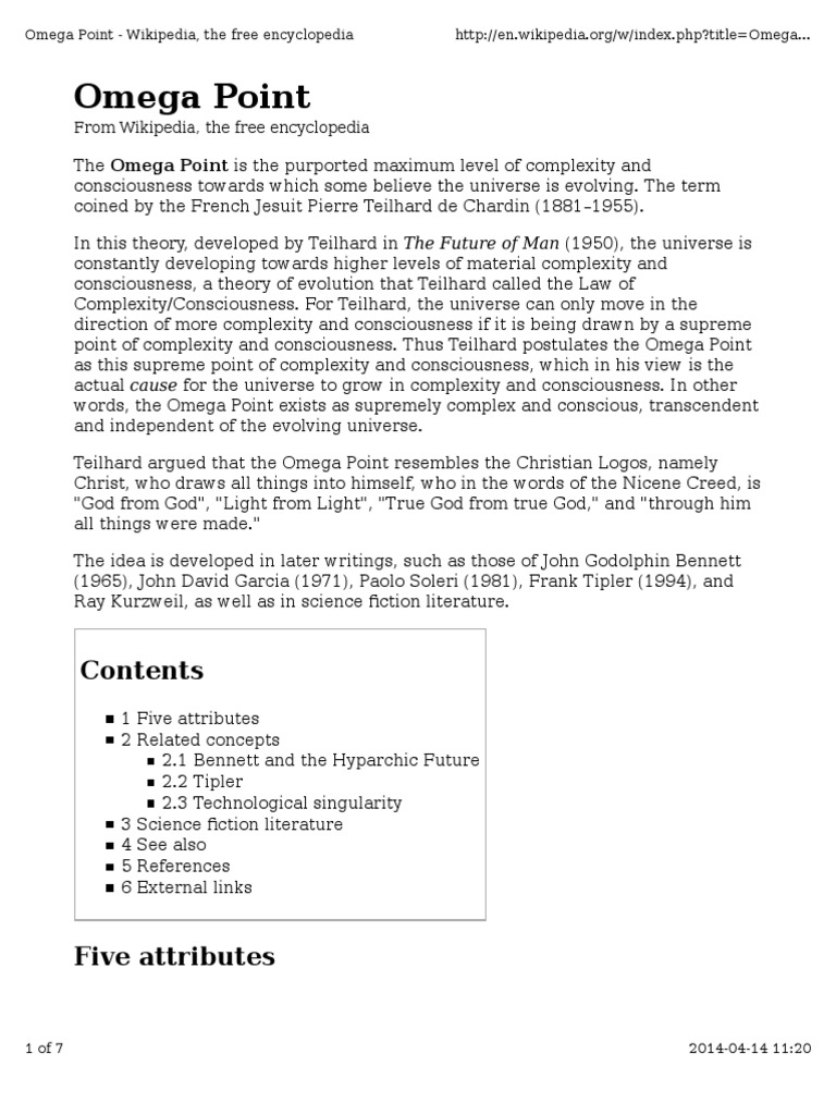 Omega Point | PDF | Metaphysics | Religion And Belief