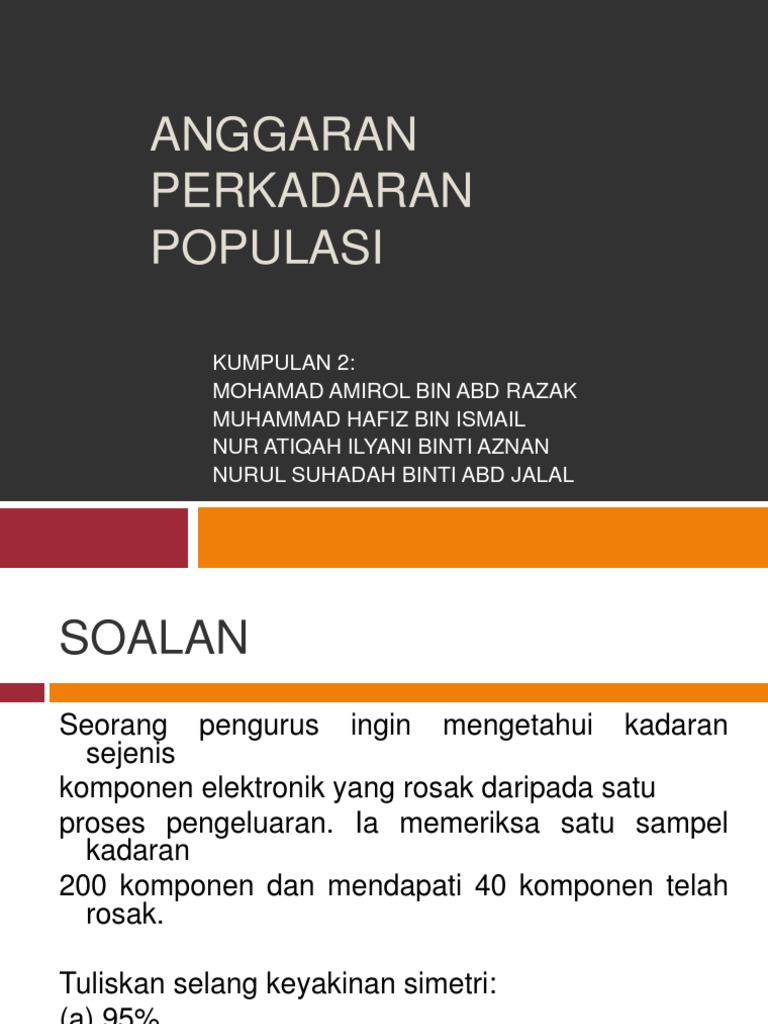Anggaran Perkadaran Populasi | PDF