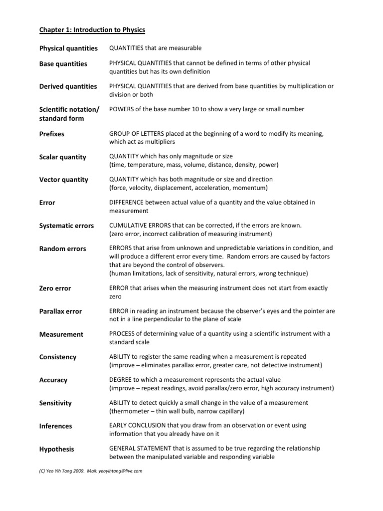 SPM Physics Terms and Definition | PDF
