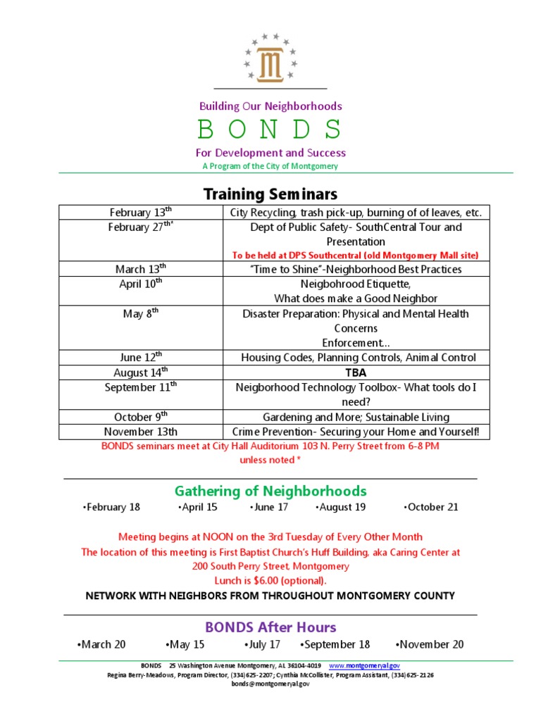 2014 BONDS Calendar | PDF