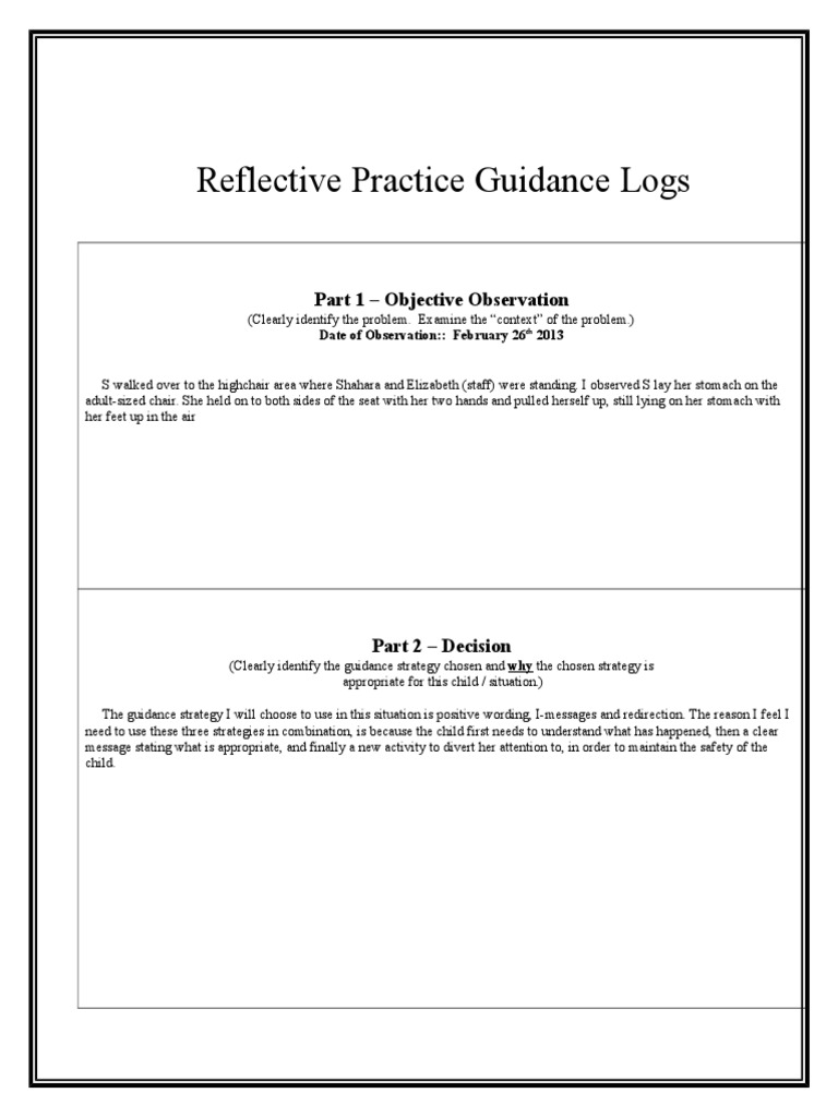 Reflective Guidance Logs | PDF | Psychological Concepts | Cognitive Science