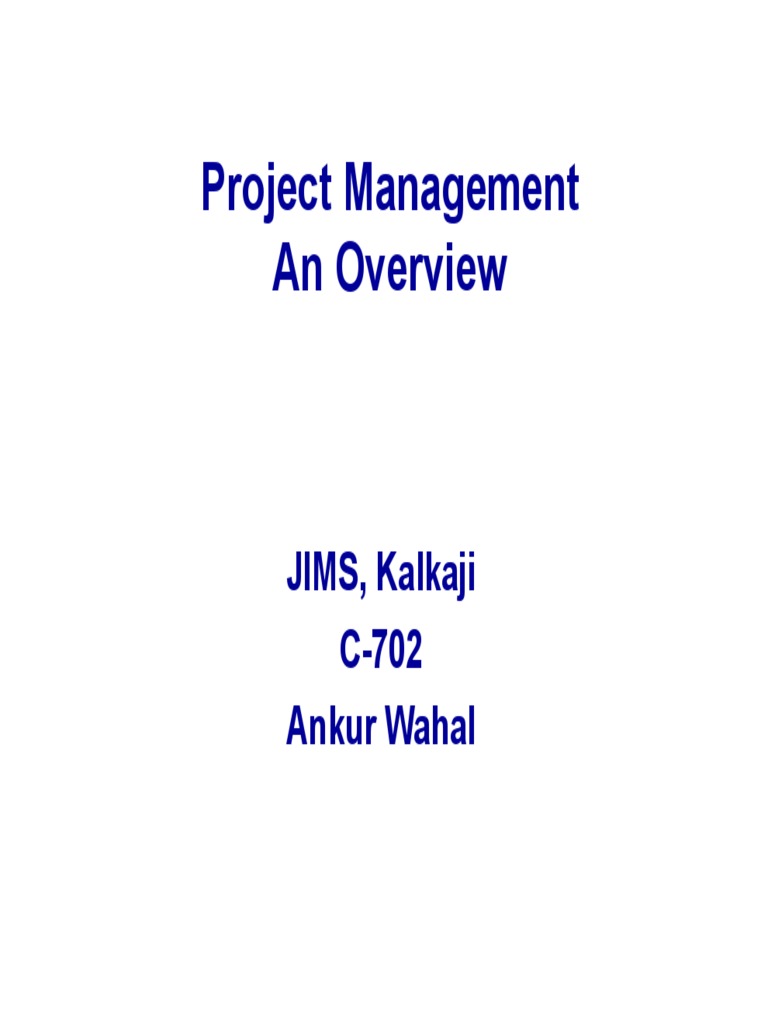 Project Management-Overview L1 | PDF | Project Management | Competence (Human Resources)