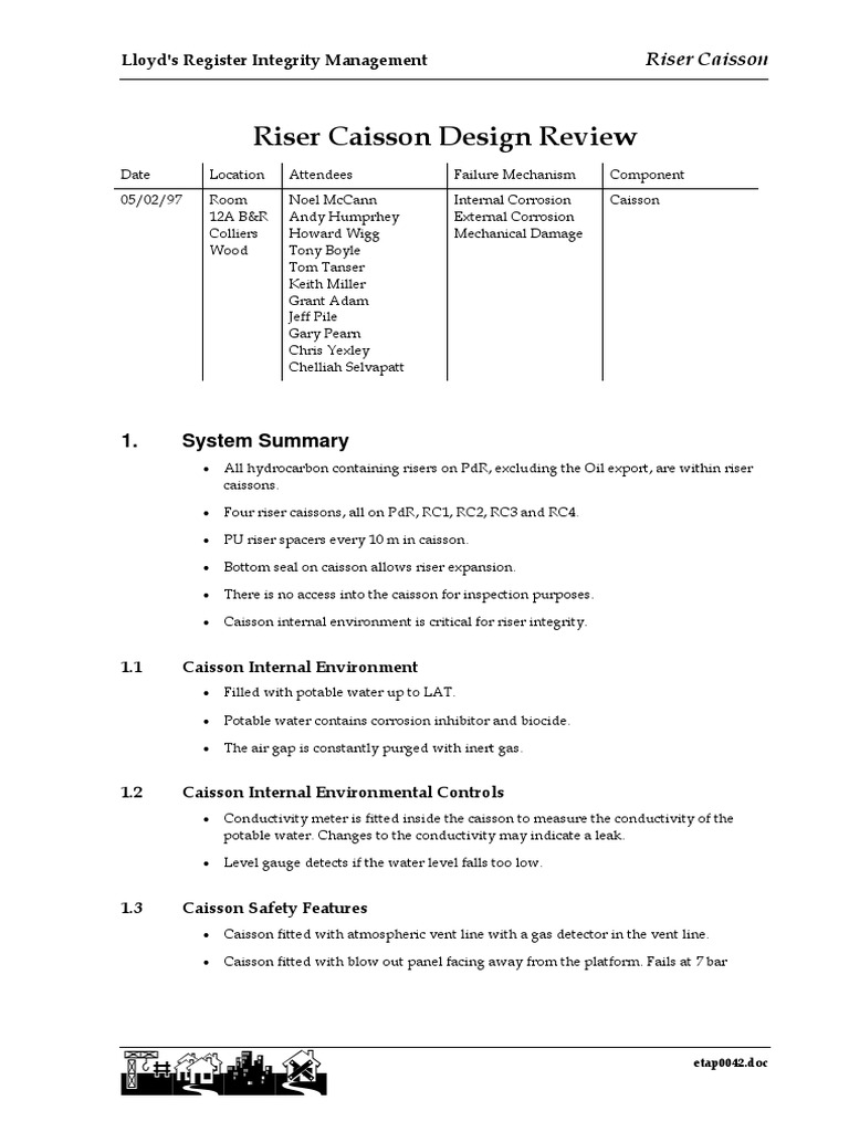 Riser Caisson Design Review | PDF | Deep Foundation | Corrosion