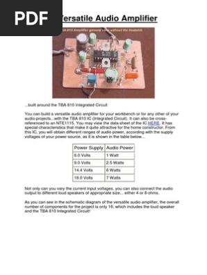Ic 810 amplifier diagram speaker