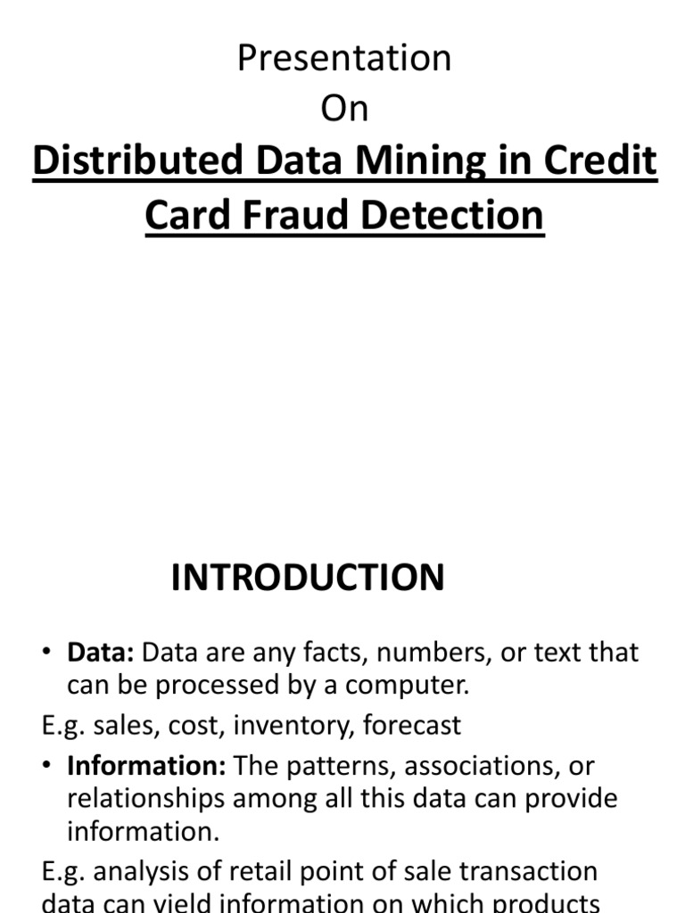 Distributed Data Mining in Credit Card Fraud Detection | PDF | Data ...
