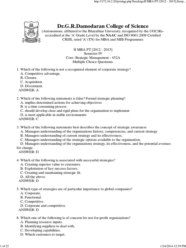 Paper Strategic Management | PDF | Strategic Management | Competition