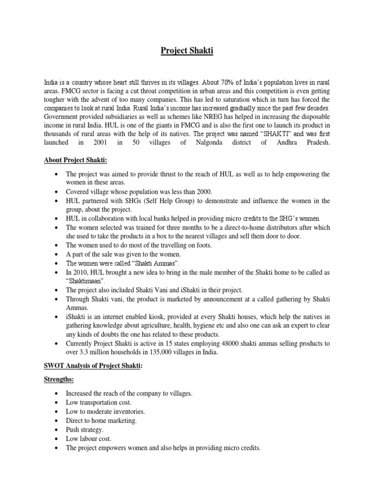 Project Shakti | PDF | Business | Economics
