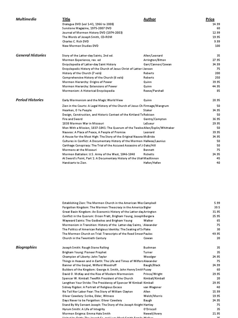 Essential Mormon Library | PDF | The Church Of Jesus Christ Of Latter ...