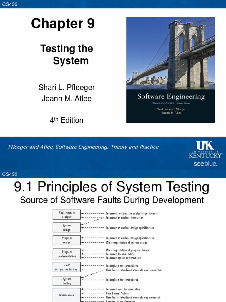 CS499 09 Testing The System | PDF | Reliability Engineering | Documentation
