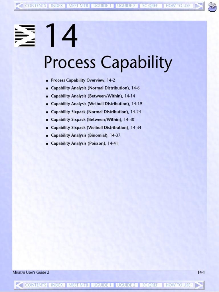 Process Capability Analysis in Minitab - Manual | PDF | Standard ...