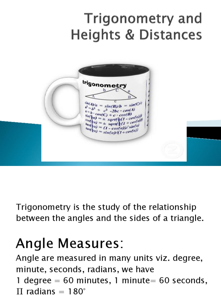 Trigonometry: Height and Distance Formulas | PDF | Trigonometric ...