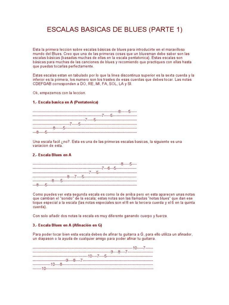 Leccion1 Escalas Basicas de Blues | PDF