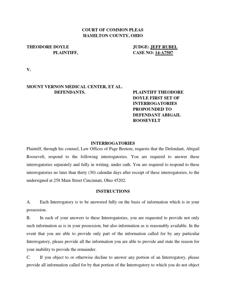 Interrogatory Finished | PDF | Interrogatories | Damages