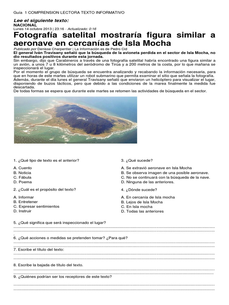 Guía 2 COMPRENSION LECTORA TEXTO INFORMATIVO | PDF