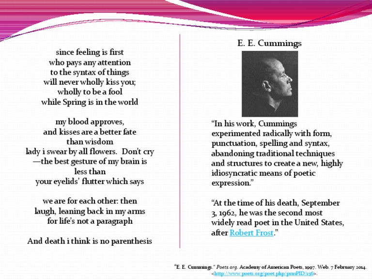 E. E. Cummings' Poetic Style | PDF | Classics