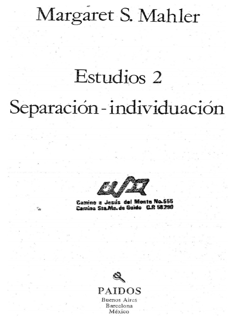 Libro Separacion Individuacion Margaret Mahler | PDF