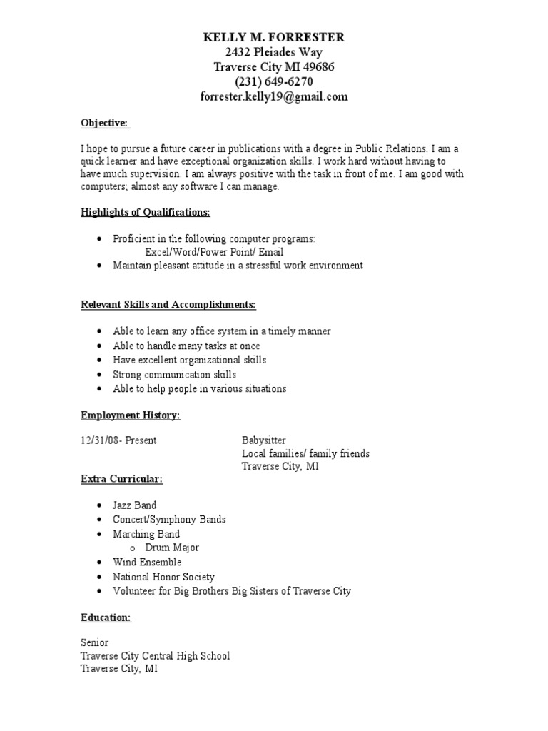 Kellys Resume | PDF | Career & Growth