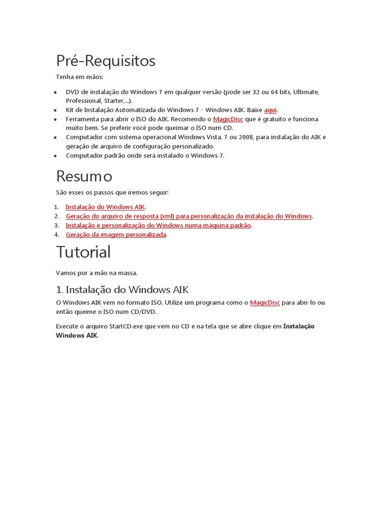 Instalacao Otimizada Do Win 7 Aik e Sysprep | PDF | Windows 7 ...