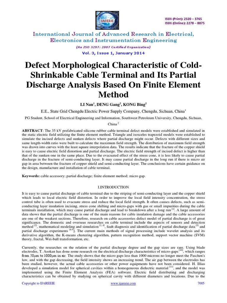Defect Morphological Characteristic of Cold-Shrinkable Cable Terminal ...