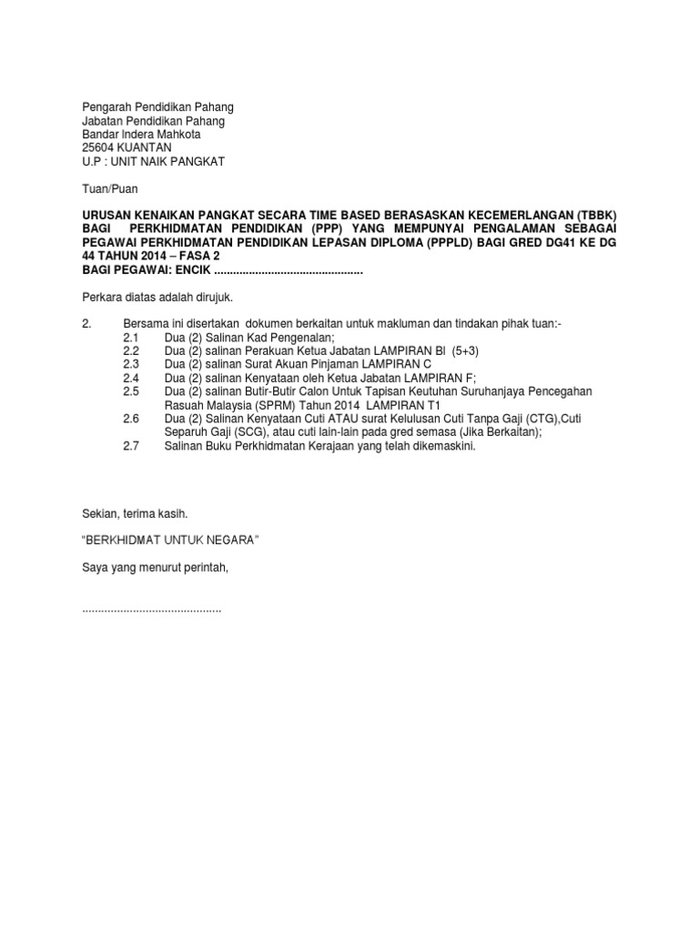 Contoh Surat Litup Mohon Dg44 | PDF