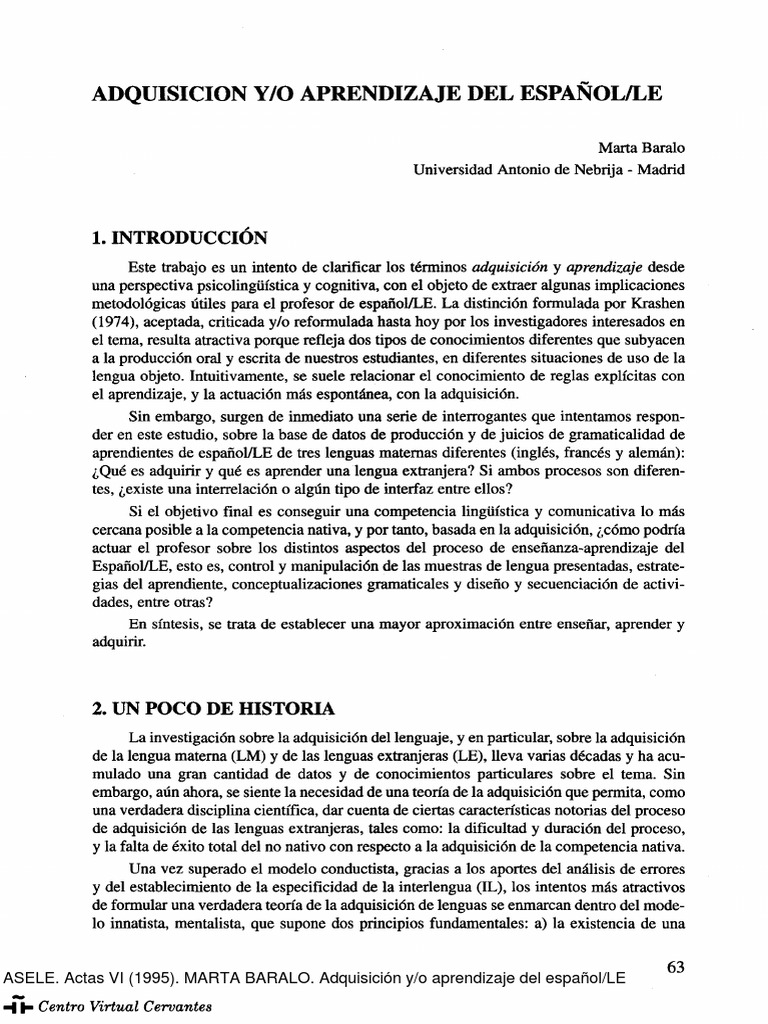 Marta Baralo | PDF | Aquisición de idioma | Conocimiento