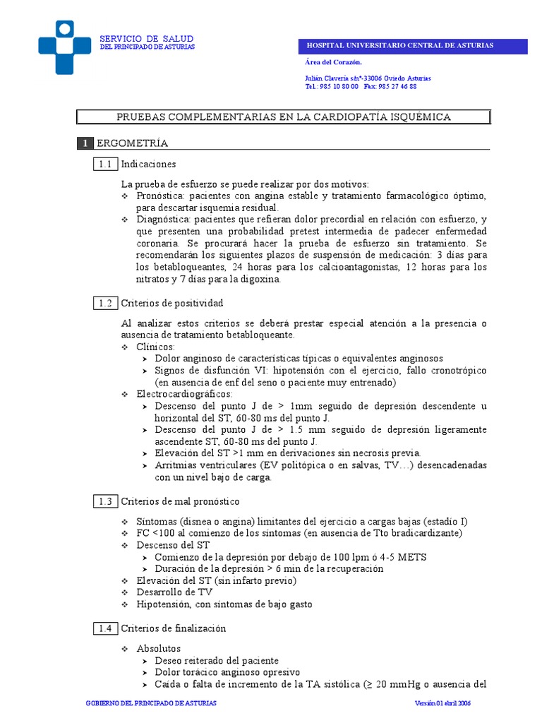 Pruebas Complementarias | PDF | Infarto de miocardio | Arritmia cardiaca
