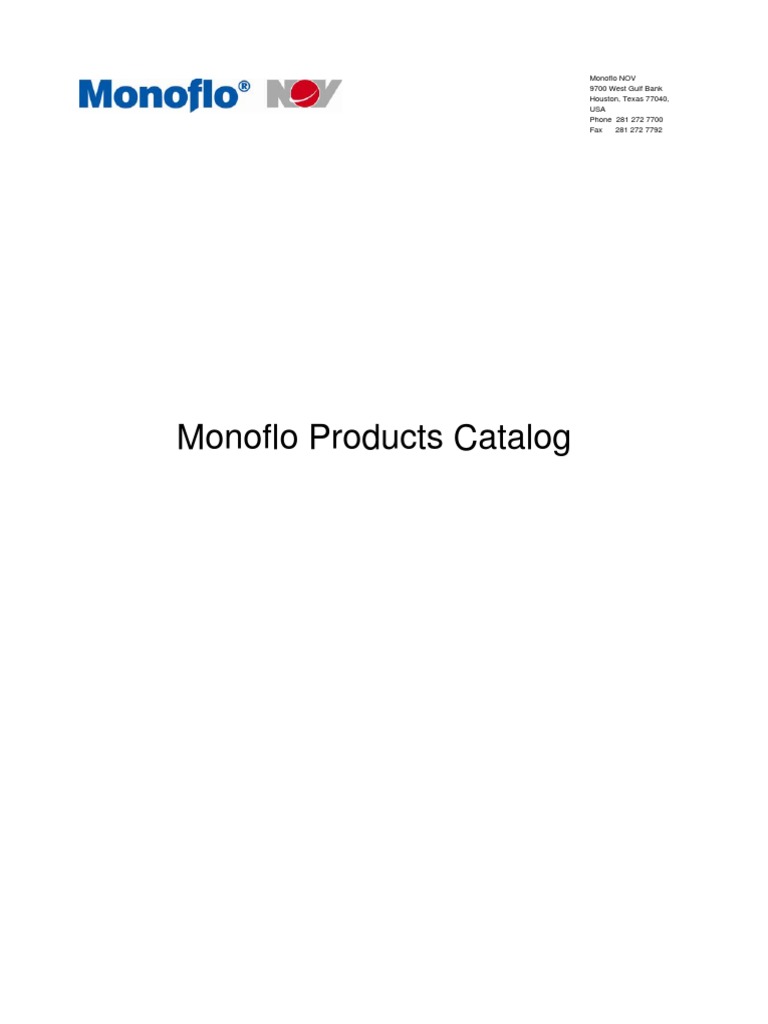 Monoflo Product Catalog | PDF | Horsepower | Pump