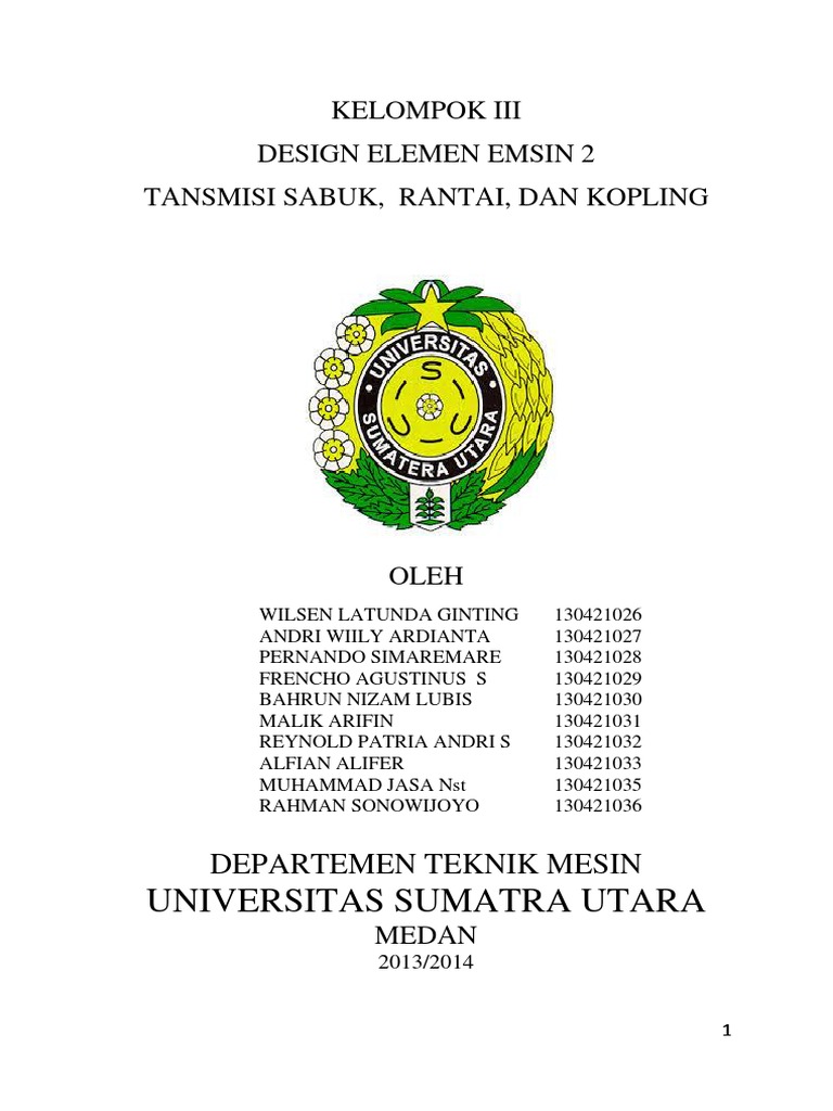Transmisi Daya Sabuk, Rantai, Dan Kopling | PDF | Sains & Matematika