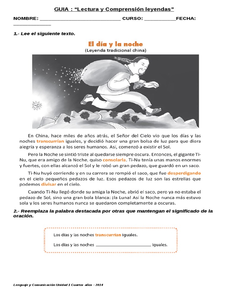 Lectura y Comprensión Leyenda | PDF