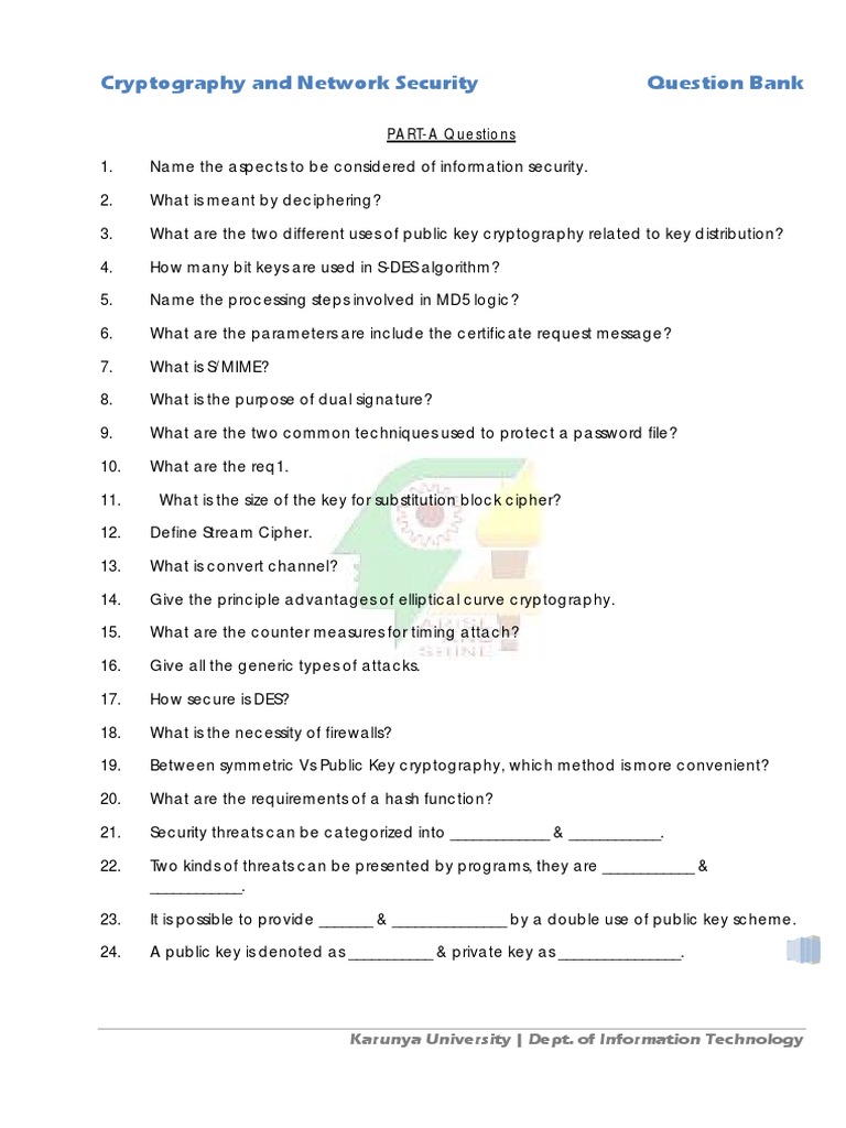 IT Security Exam Questions | PDF | Cryptography | Key (Cryptography)