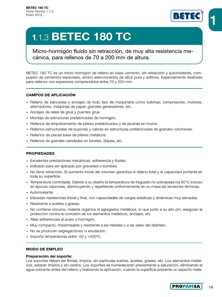 1.1.3 Betec 180 TC | PDF | Agua | Rieles