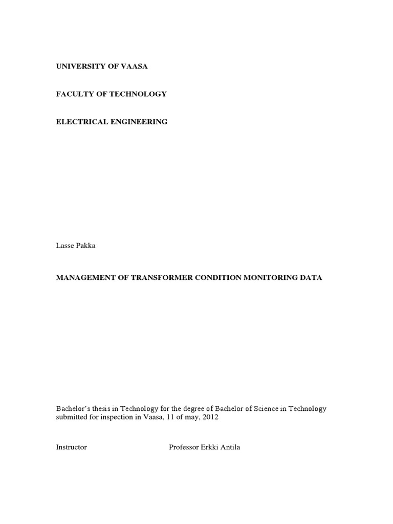 Management of Transformer Condition Monitoring Data | PDF | Transformer ...