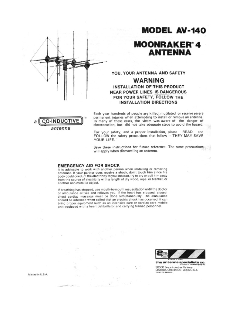 Moonraker 4 CB Antenna User Manual | PDF | Cardiopulmonary ...
