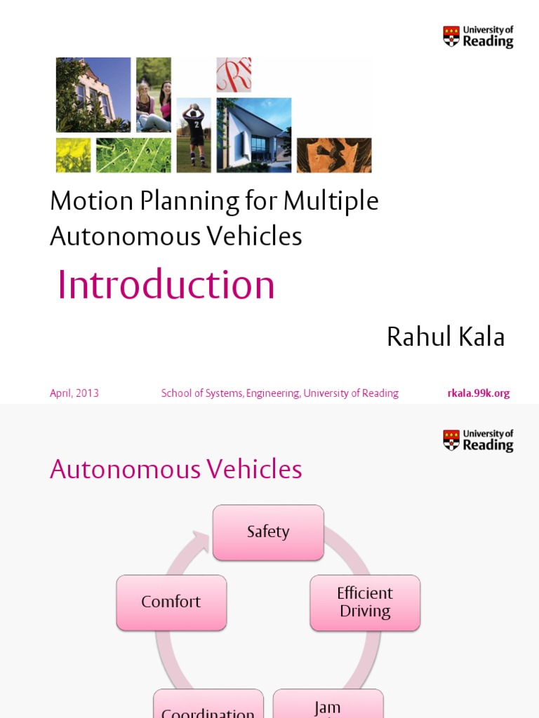 Motion Planning For Multiple Autonomous Vehicles Chapter 1