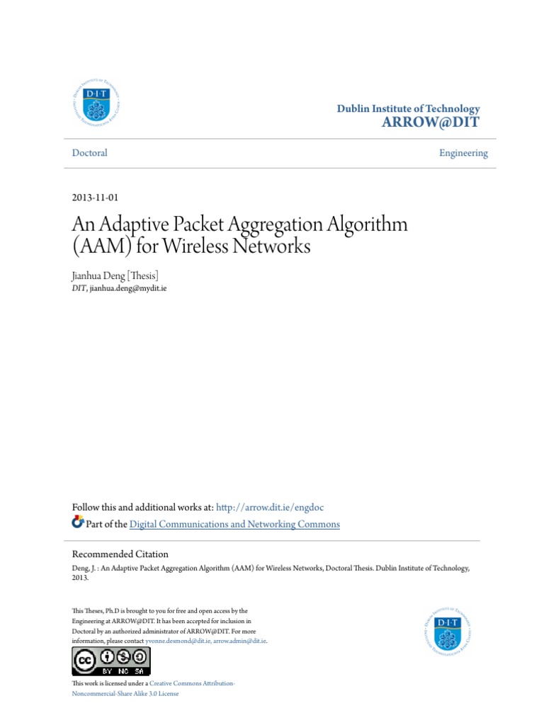 An Adaptive Packet Aggregation Algorithm (AAM) For Wireless Netwo | PDF | Ieee 802.11 | Wireless Lan